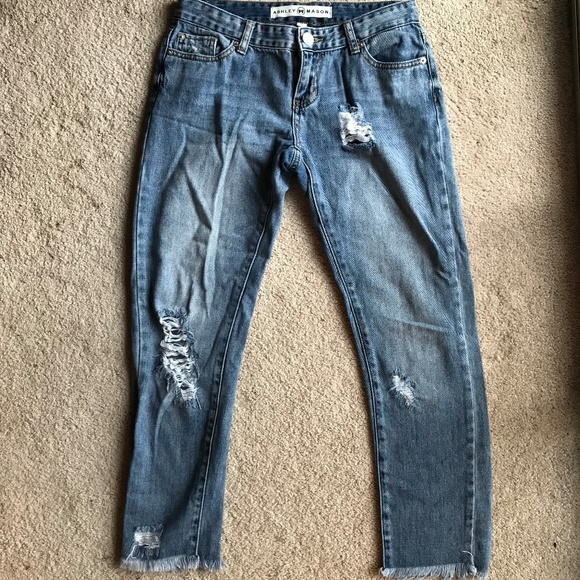 Ashley Mason | Jeans | Ashley Mason Low Rise Distressed Jeans | Poshmark
